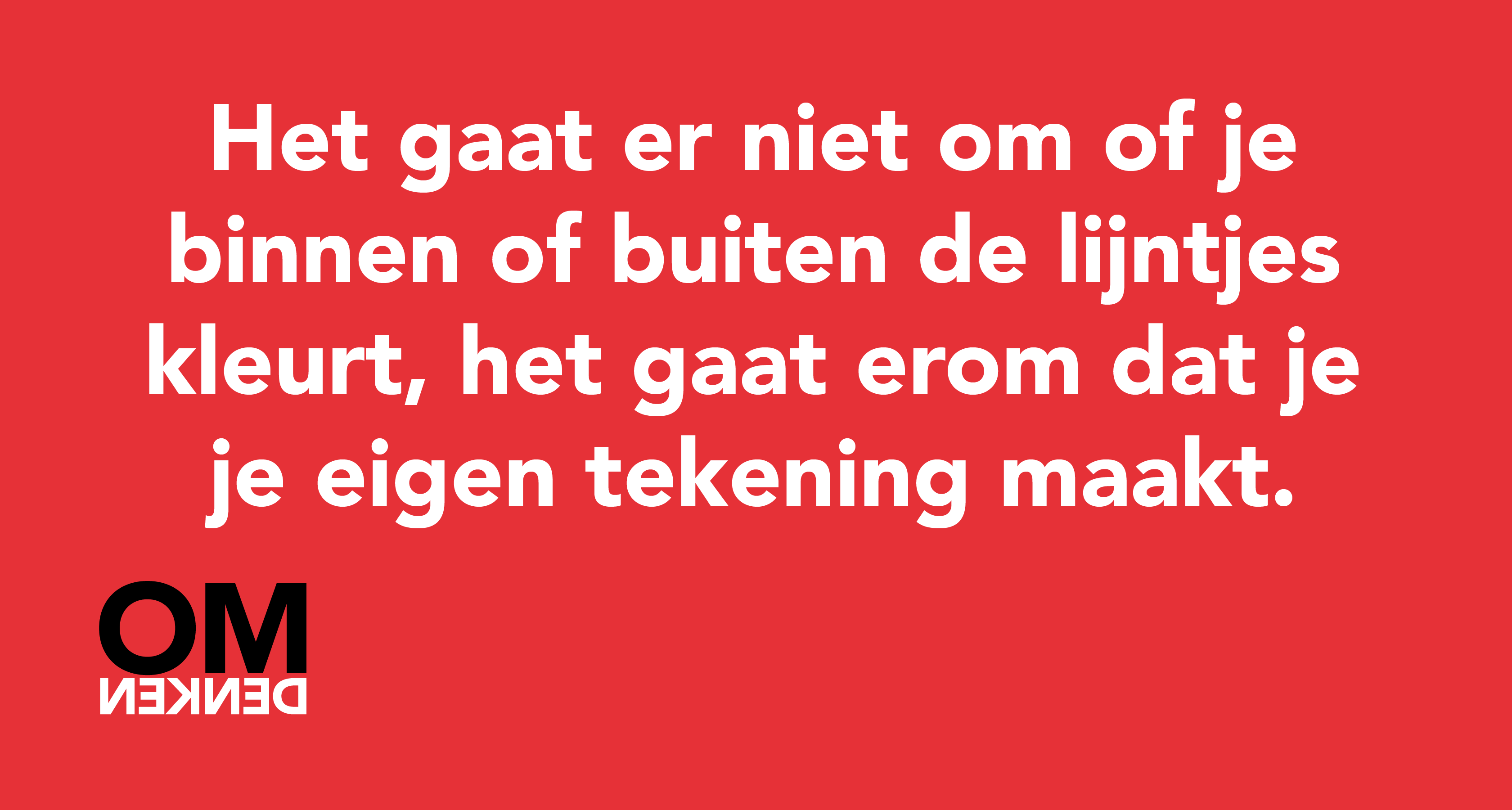 Tekening - quote - Omdenken